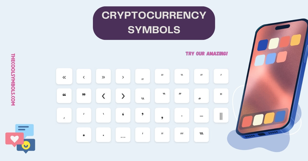 Cryptocurrency Symbols | Copy and Paste Cryptocurrency Symbols Cryptocurrency Symbols | Copy and Paste Cryptocurrency Symbols