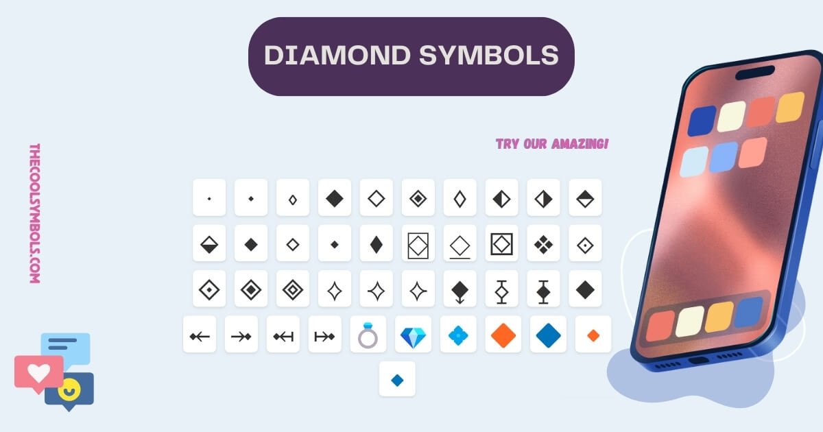 Diamond emojis & symbols - copy and paste